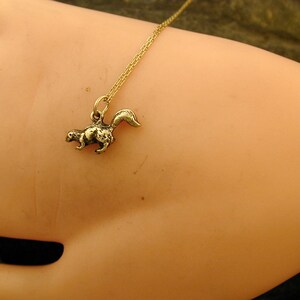 14K Gold Skunk Pendant on 14K Gold Chain. - Etsy