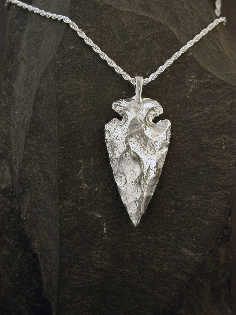 Sterling Silver Arrowhead Pendant on a Sterling Silver Chain. - Etsy