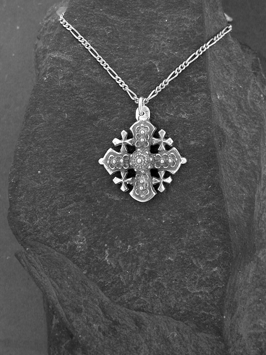 Sterling Silver Iron Cross Pendant on a Sterling Silver Chain - Etsy