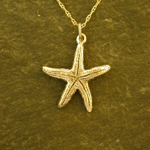 14K Gold Sea Star Pendant on a 14K Gold Chain. - Etsy