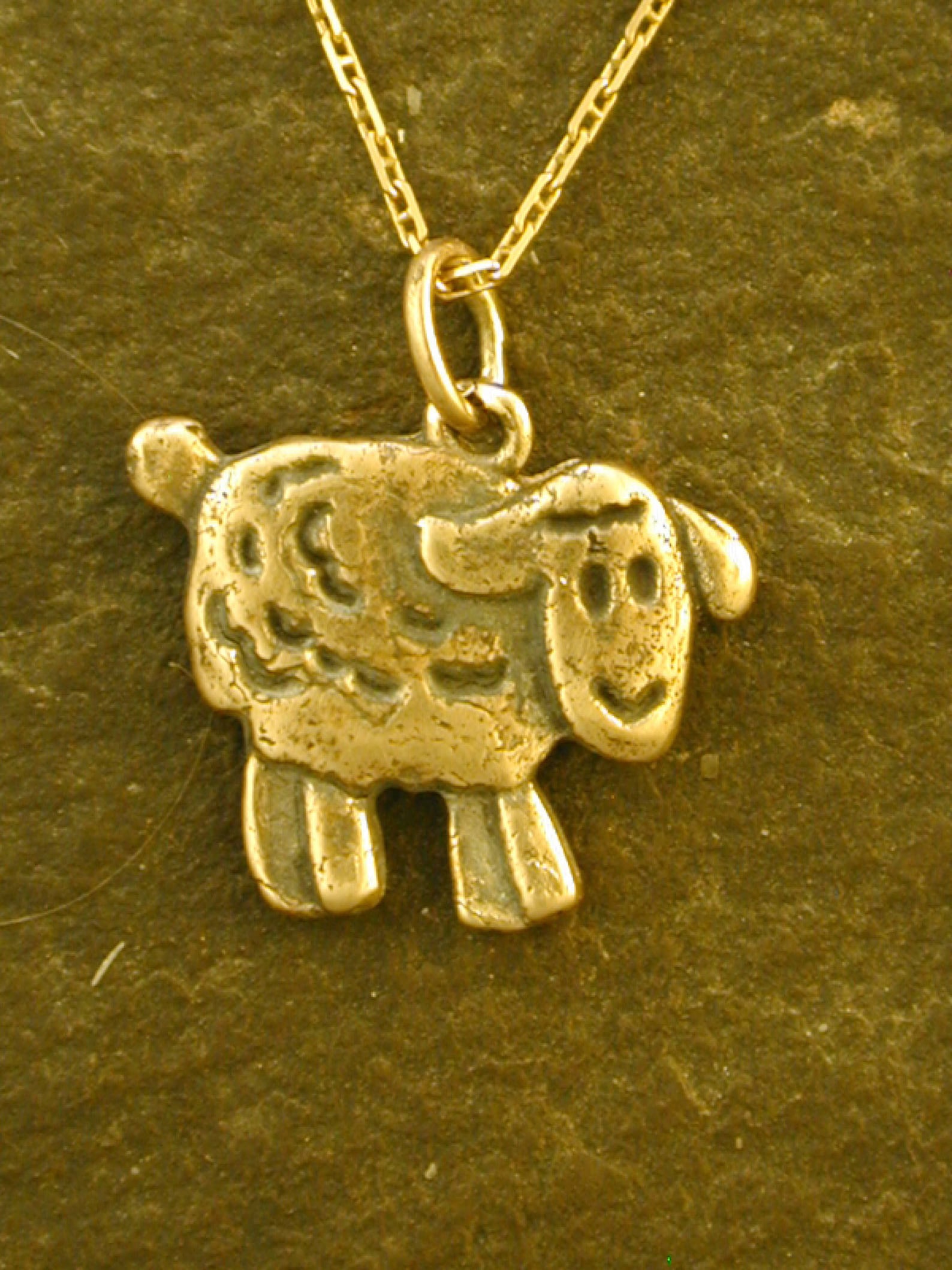 14K Gold Lamb Pendant on a 14K Gold Chain. | Etsy