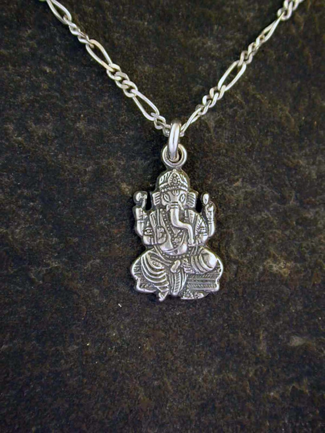Sterling Silver Ganesh Elephant God Pendant on a Sterling Silver Chain ...