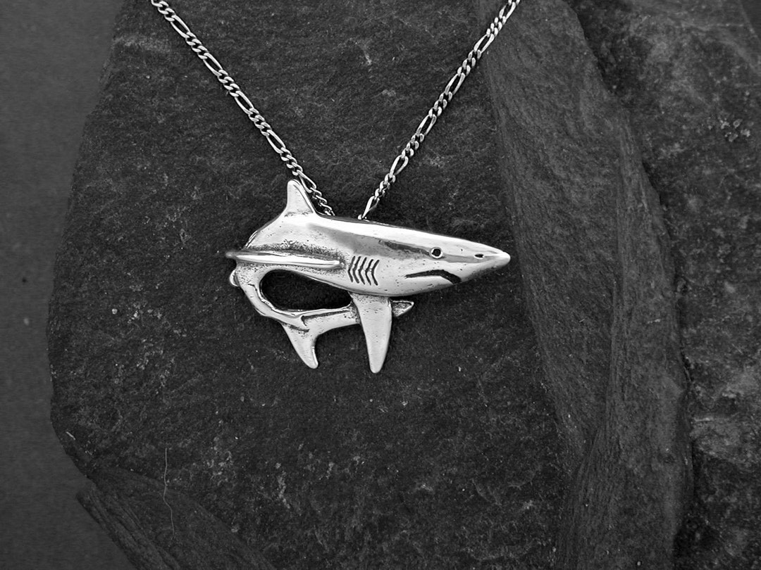 Sterling Silver Great White Shark Pendant on a Sterling Silver Chain ...