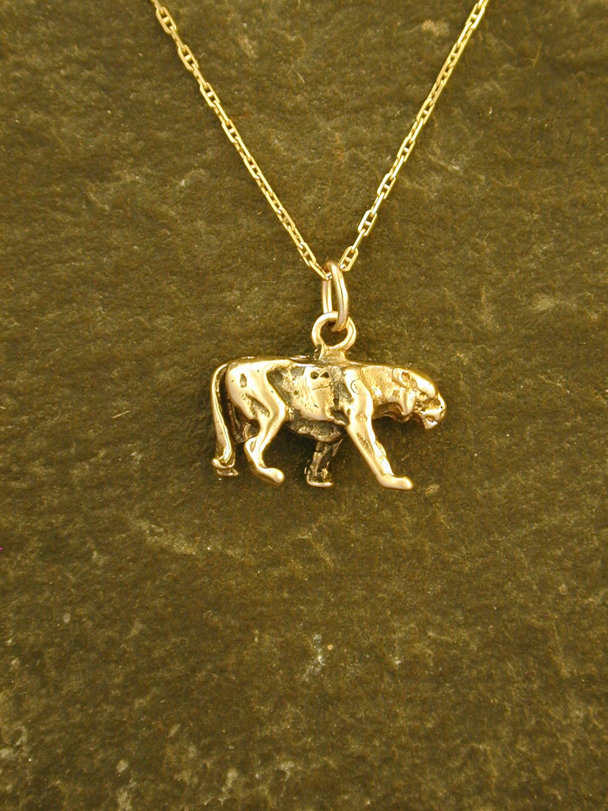 14K Gold Cougar, Catamount, Puma, Panther, Mountain Lion Pendant on ...