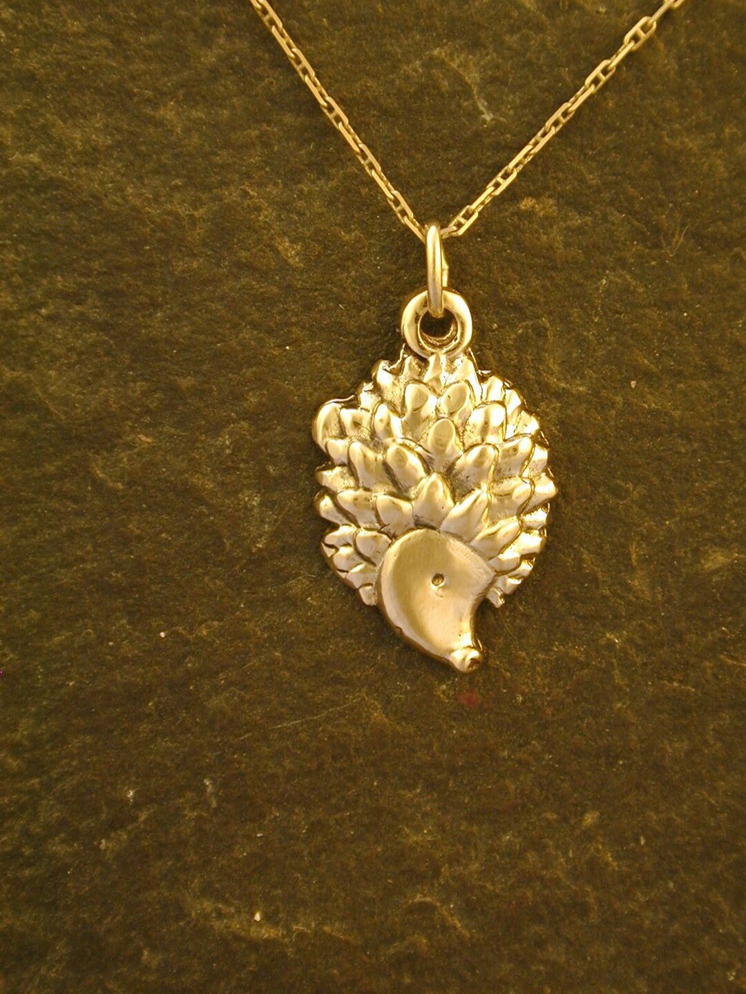 14K Gold Hedgehog Pendant on a 14K Gold Chain. - Etsy