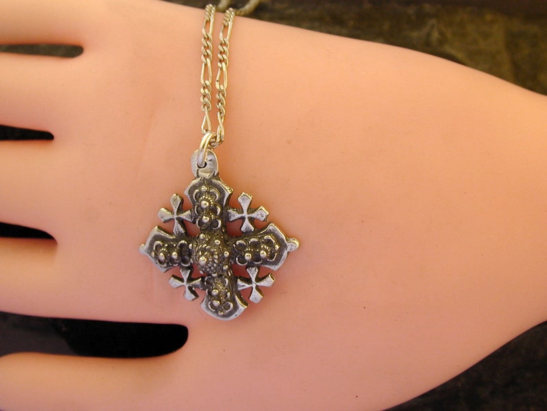 Sterling Silver Iron Cross Pendant on a Sterling Silver Chain - Etsy