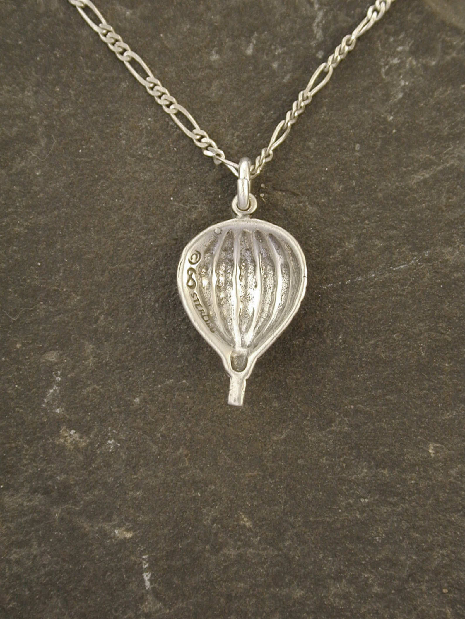 Sterling Silver Hot Air Balloon Pendant on Sterling Silver - Etsy
