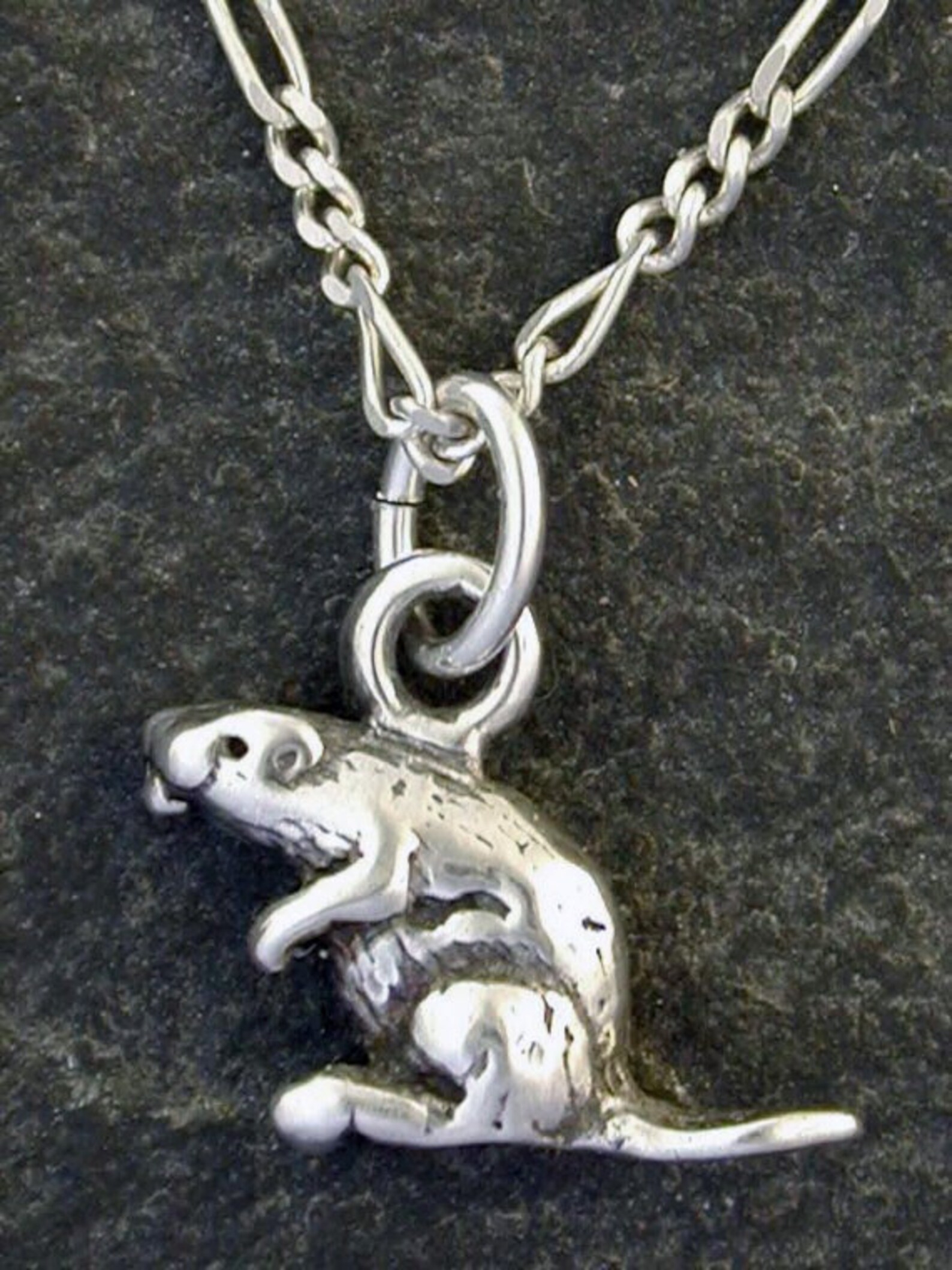 Sterling Silver Beaver Pendant on a Sterling Silver Chain. - Etsy