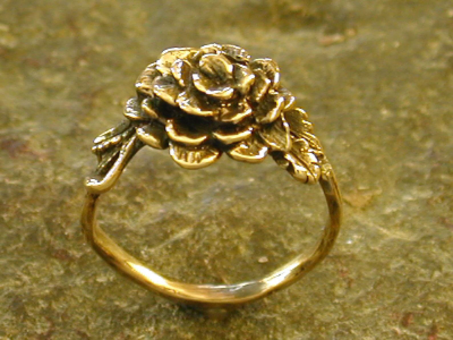 14K Gold Rose Ring | Etsy