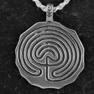 Sterling Silver Large Indian Maze Pendant on a Sterling Silver Chain ...