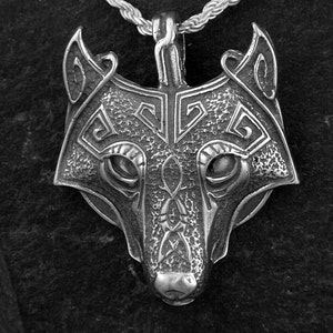 Sterling Silver Wolf Head Pendant on a Sterling Silver Chain - Etsy