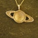 14K Gold Saturn Pendant on a 14K Gold Chain - Etsy