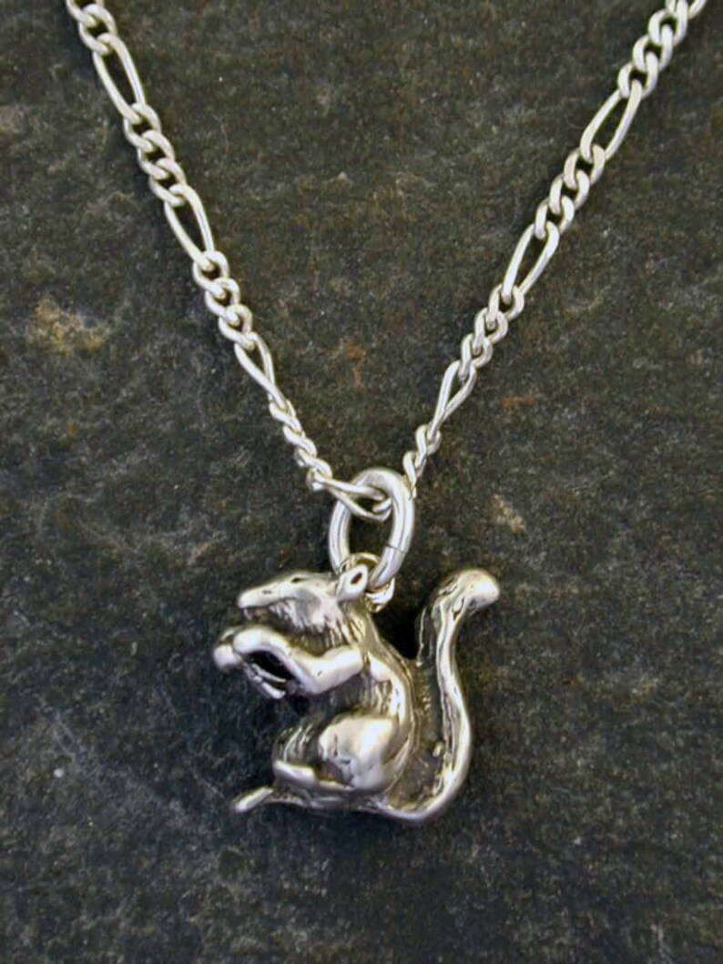 Sterling Silver Chipmunk Squirrel Pendant on Sterling Silver - Etsy