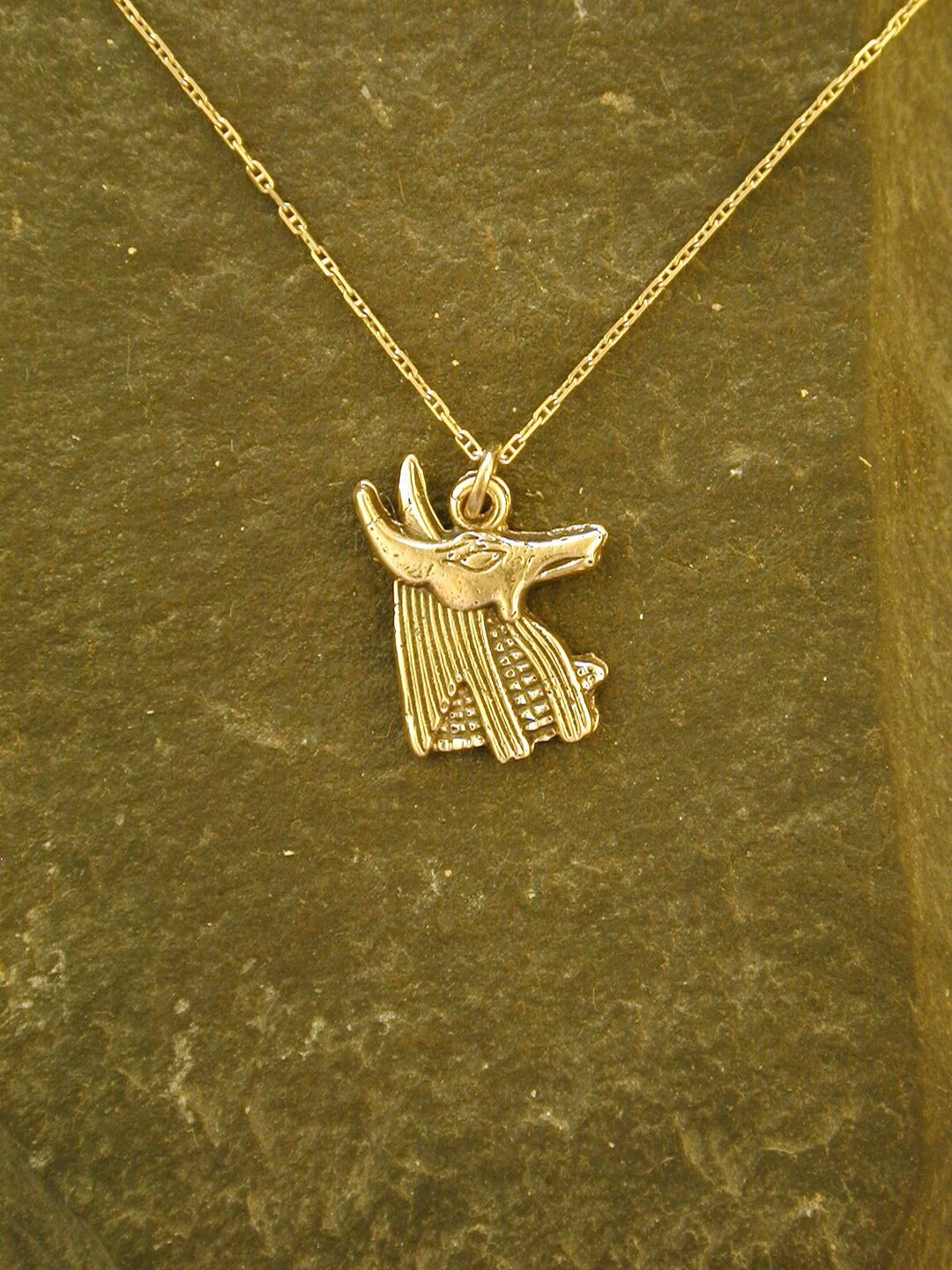 Sterling Silver Anubis Egyptian Dog God Pendant on a Sterling Silver ...