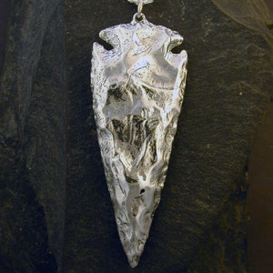 Large Sterling Silver Arrowhead Pendant on a Sterling Silver Chain. - Etsy