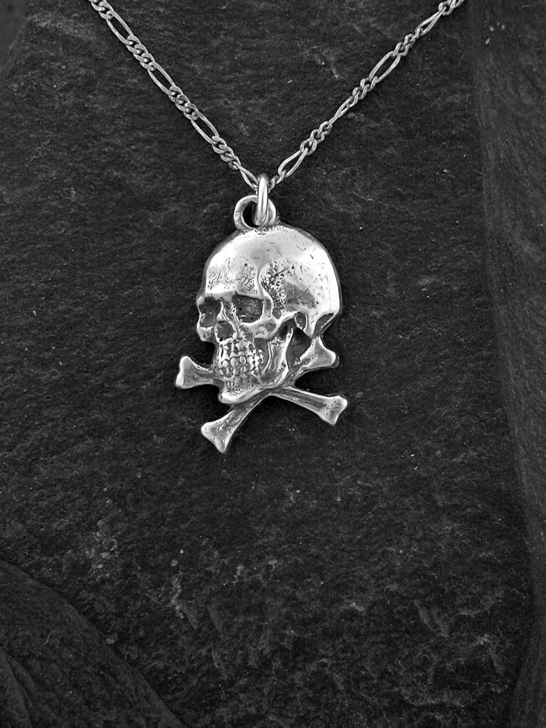 Sterling Silver Skull and Crossbones Pendant on a Sterling Silver Chain ...