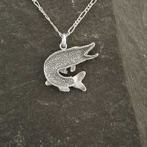 Sterling Silver Pike Fish Pendant on a Sterling Silver Chain - Etsy