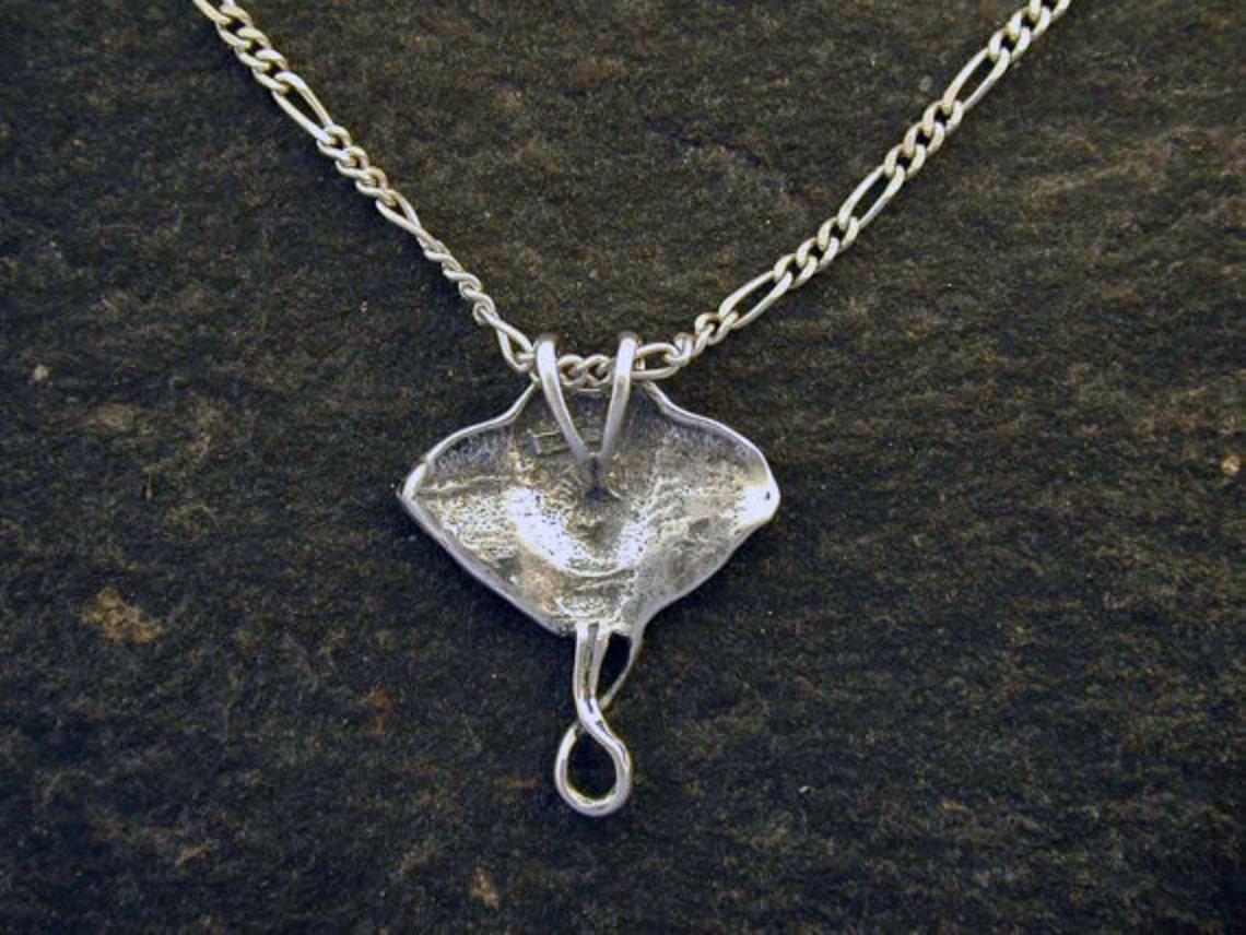 Sterling Silver Manta Ray Pendant on a Sterling Silver Chain - Etsy