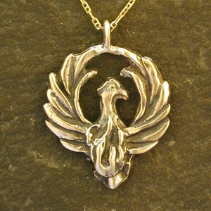 14K Gold Original Phoenix Pendant on a 14K Gold Chain. - Etsy