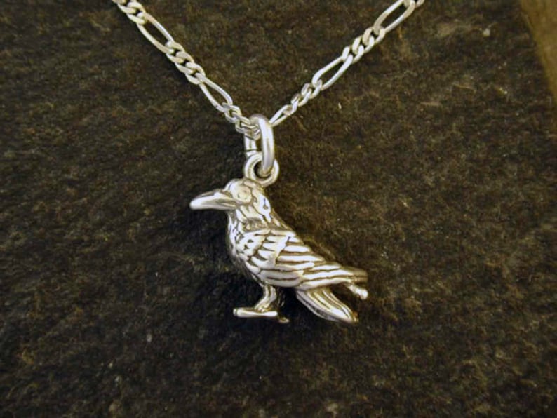 Sterling Silver Crow on Sterling Silver Chain - Etsy