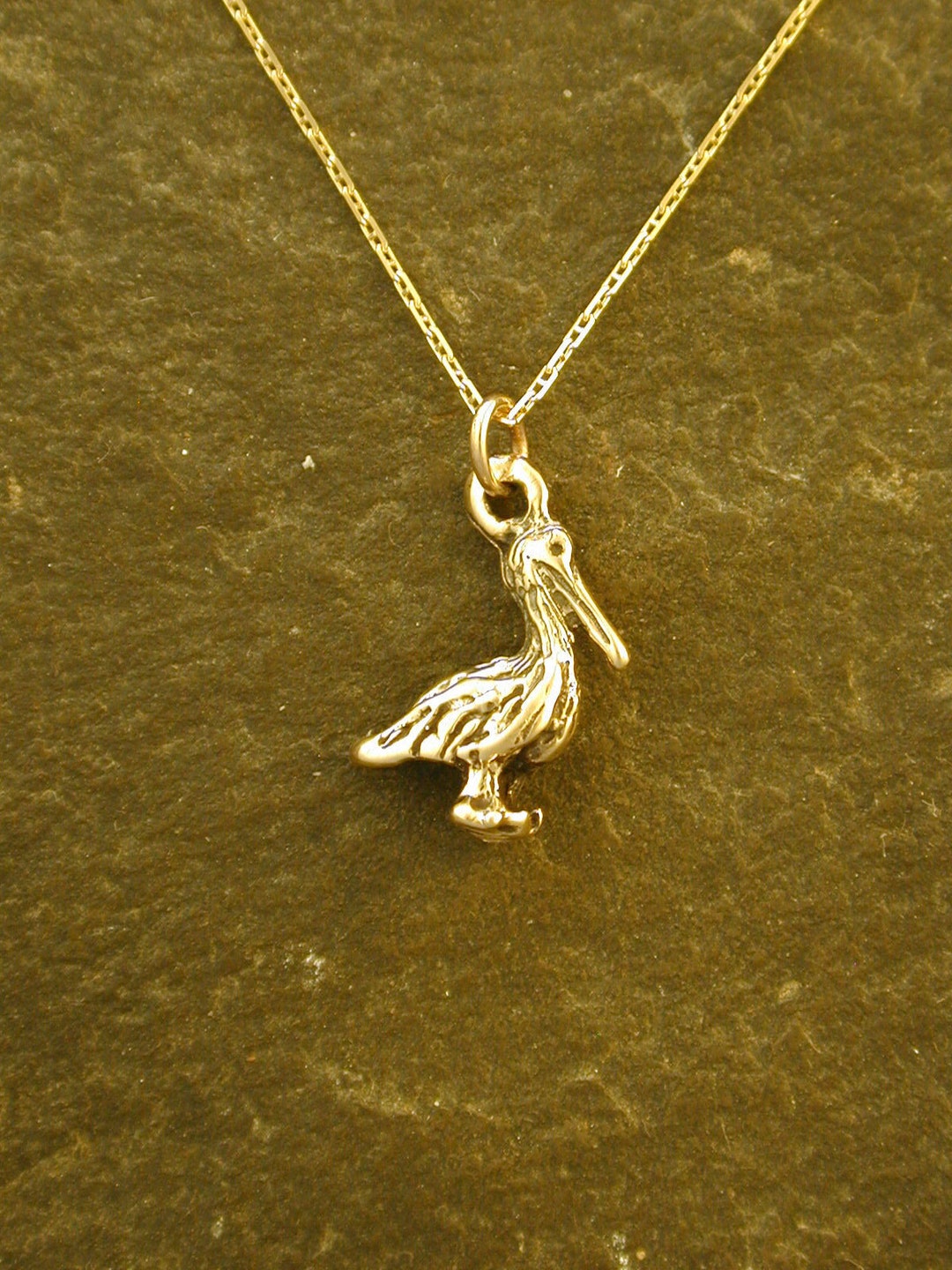 14K Gold Pelican Pendant on a 14K Gold Chain - Etsy