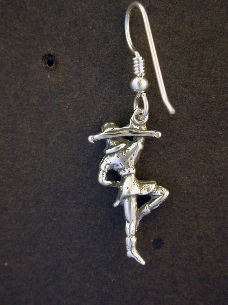 Sterling Silver Baton Twirling Majorette Earrings on Heavy - Etsy
