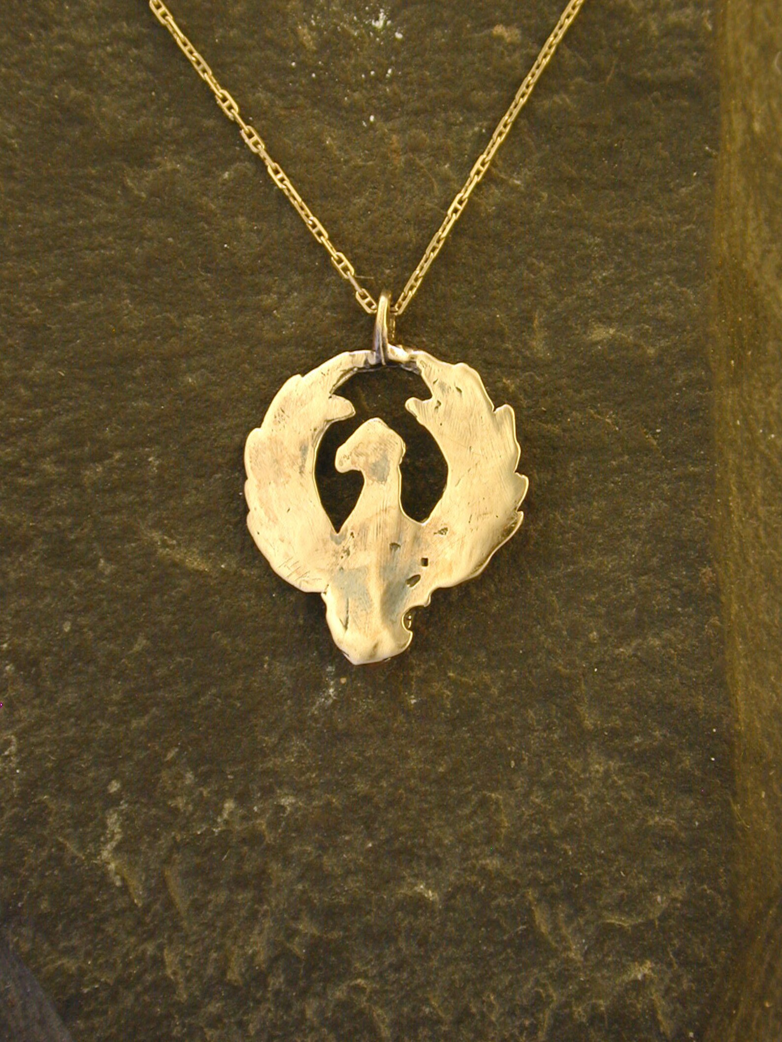 14K Gold Original Phoenix Pendant on a 14K Gold Chain. | Etsy