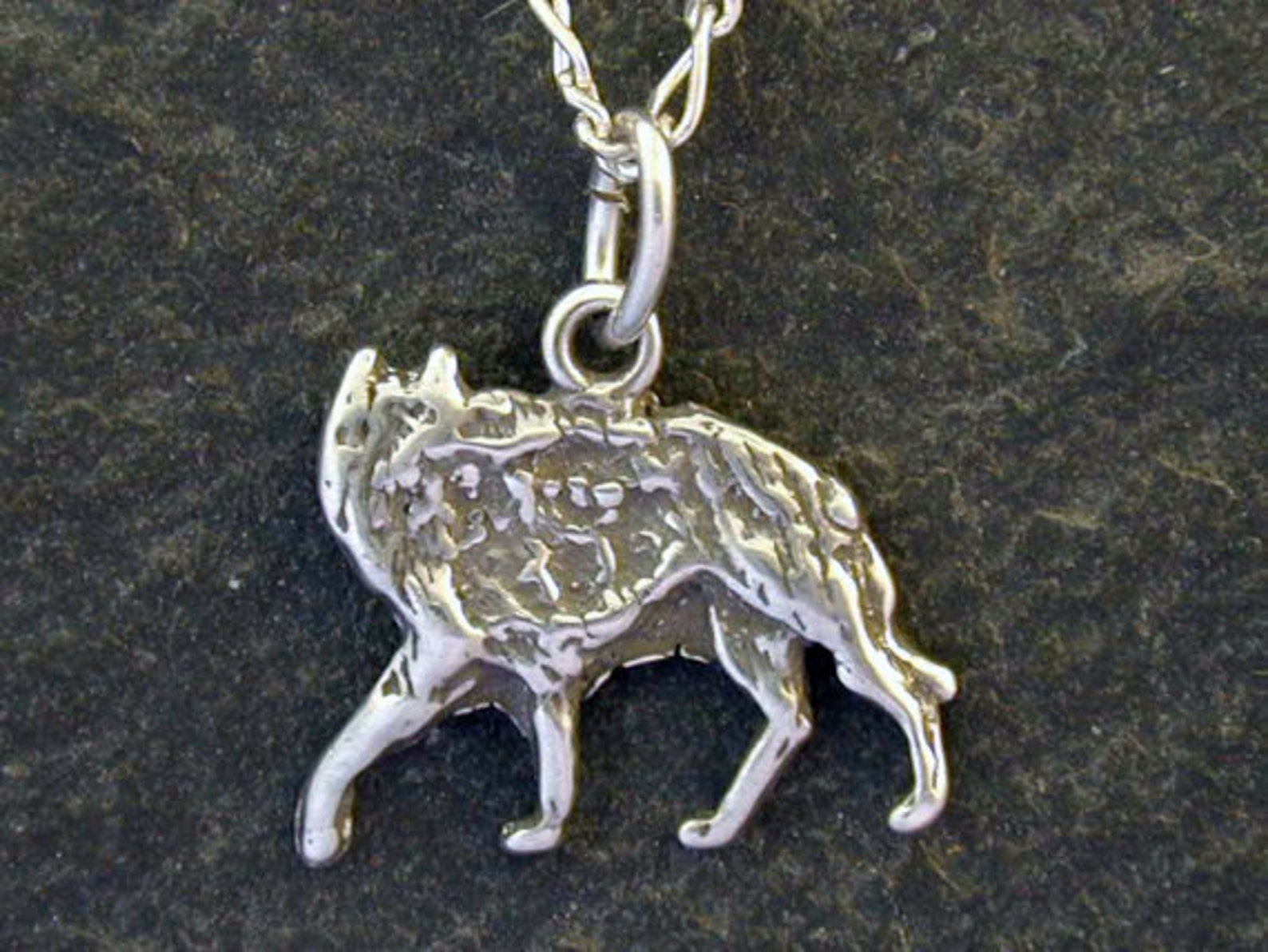 Sterling Silver Wolf Pendant on a Sterling Silver Chain. | Etsy