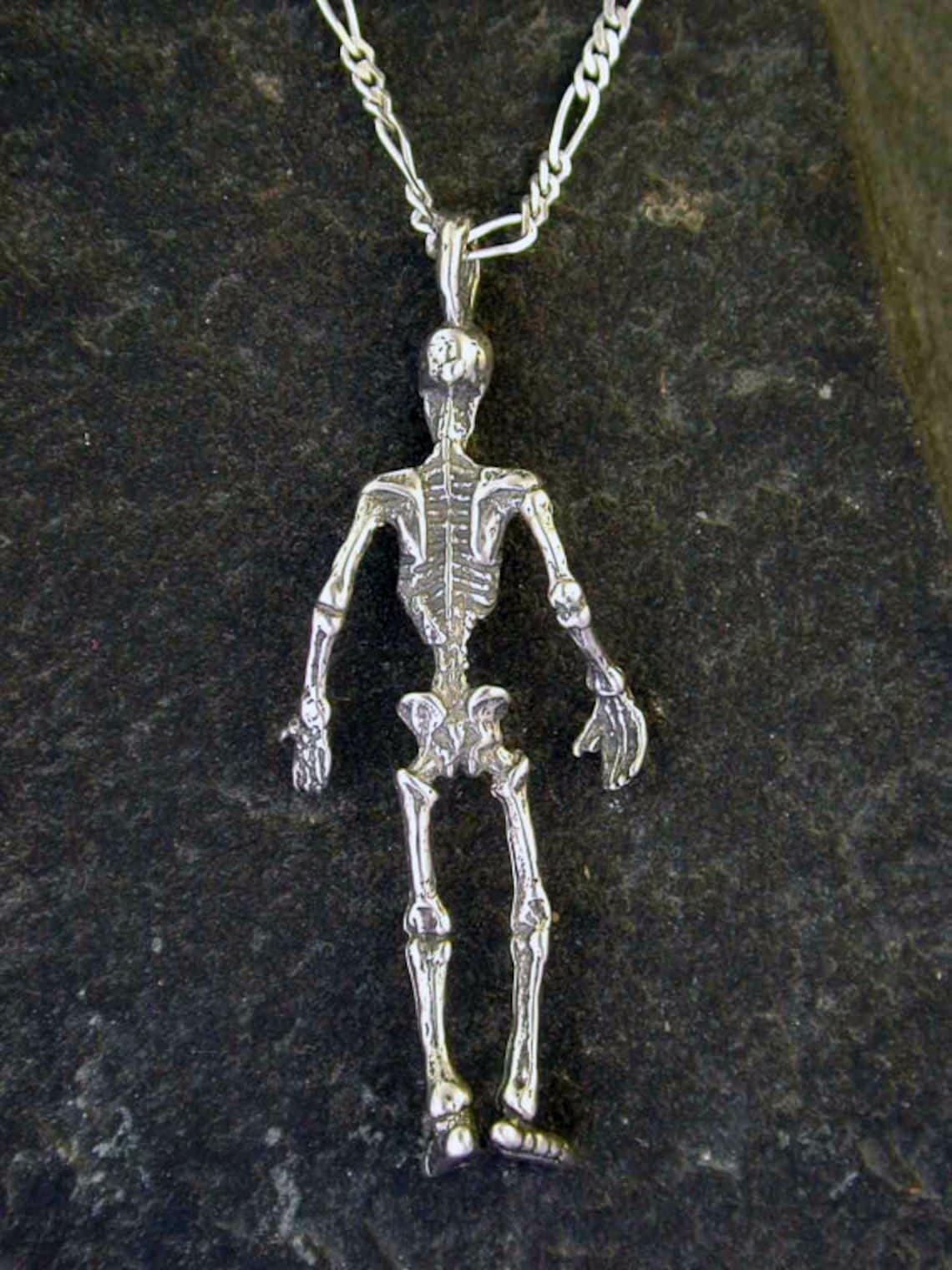 Sterling Silver Skeleton Pendant on a Sterling Silver Chain - Etsy