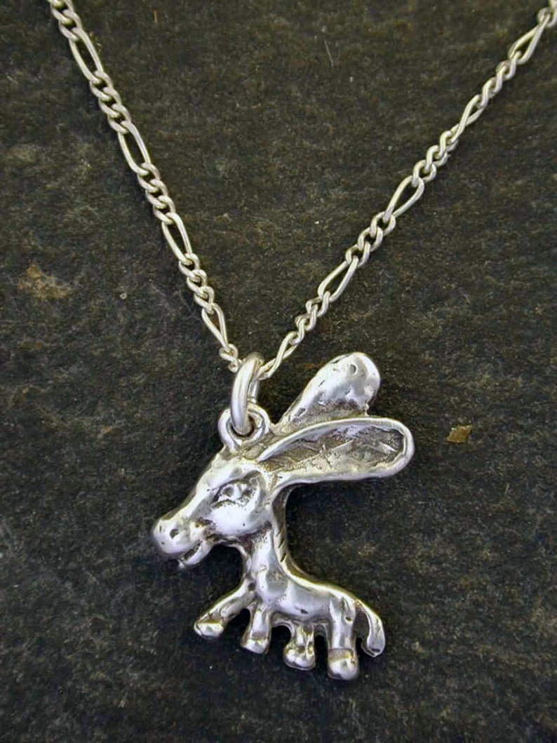 Sterling Silver Donkey Burro Pendant on Sterling Silver Chain. - Etsy