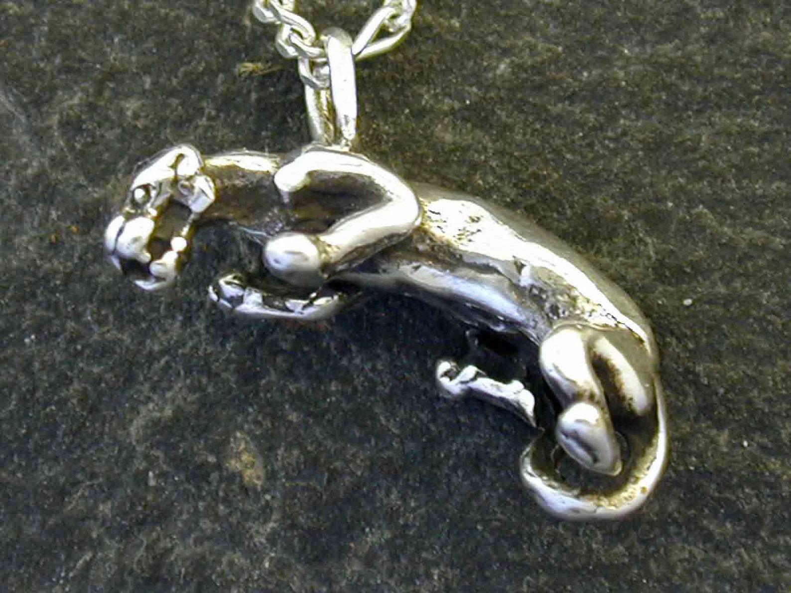 Sterling Silver Mountain Lion, Puma, Panther, Cougar, Catamount Pendant ...
