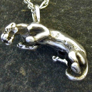 Sterling Silver Mountain Lion, Puma, Panther, Cougar, Catamount Pendant ...