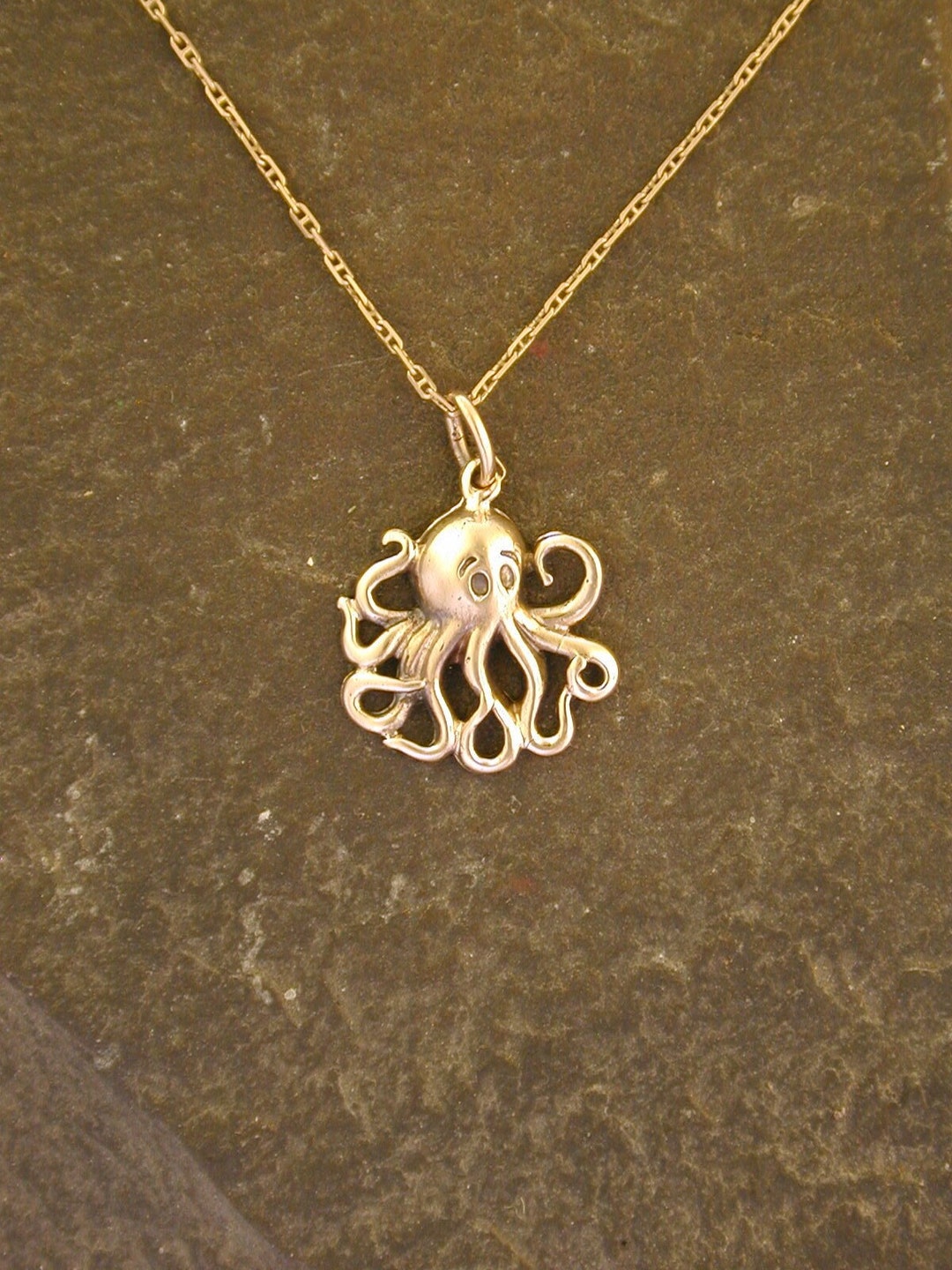 14K Gold Octopus Pendant on a 14k Gold Chain - Etsy