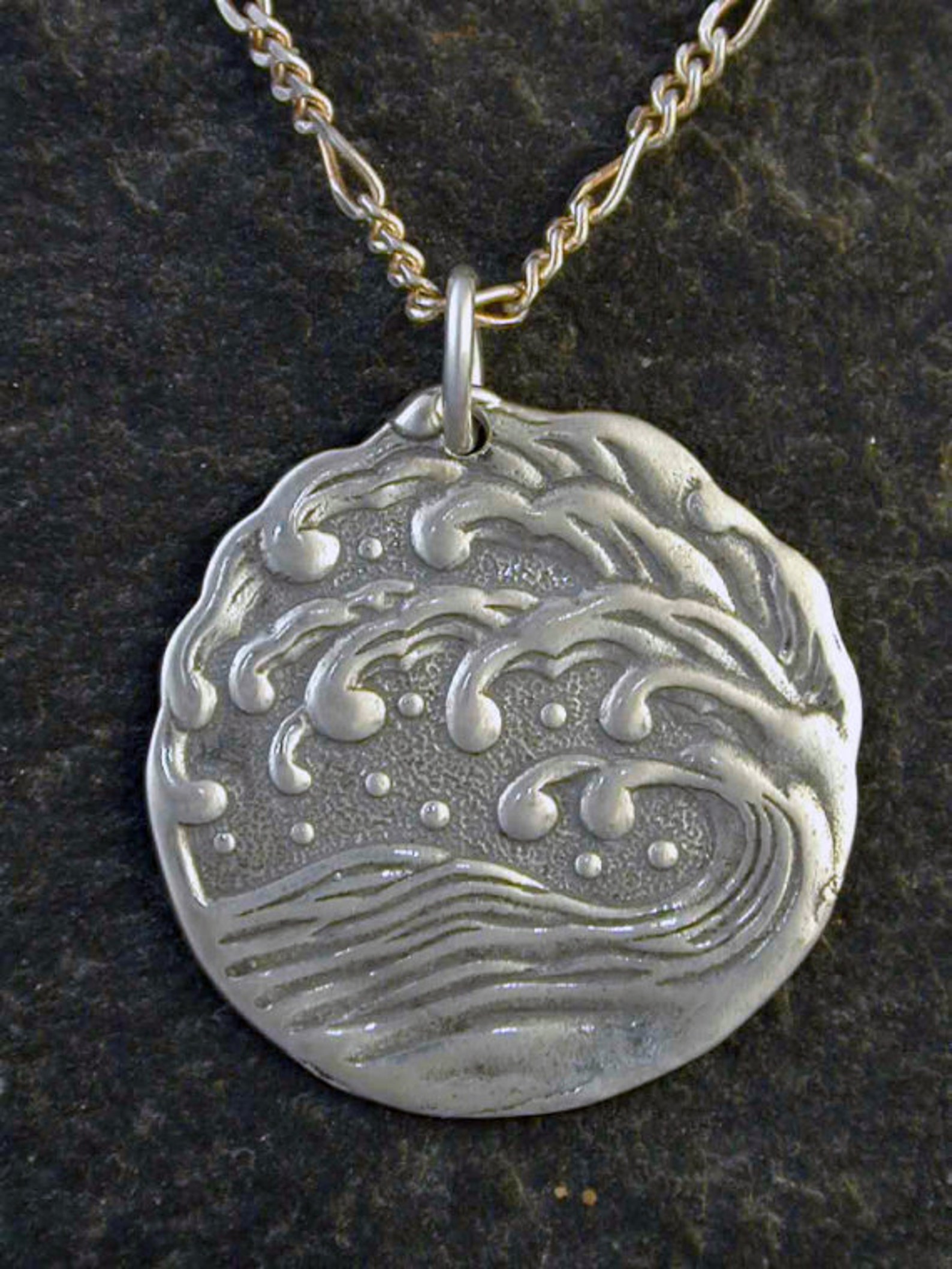 Sterling Silver Wave Pendant Ancient Japanese Design on Sterling Silver ...