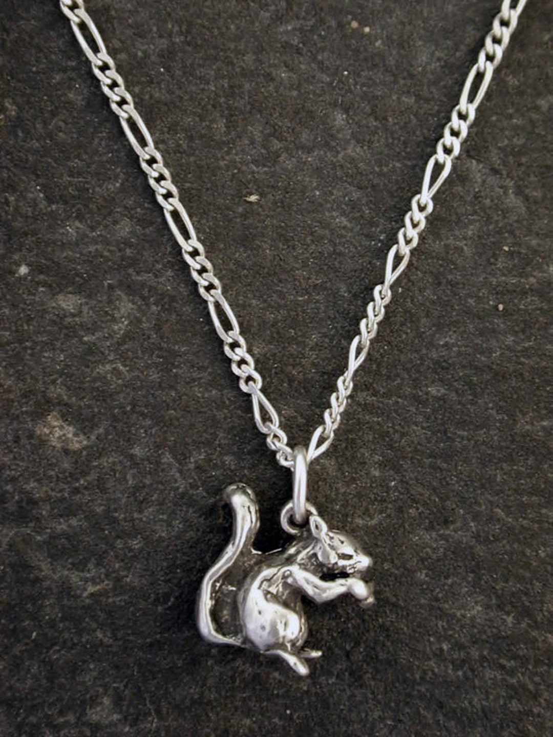 Sterling Silver Chipmunk Squirrel Pendant on Sterling Silver Chain. - Etsy