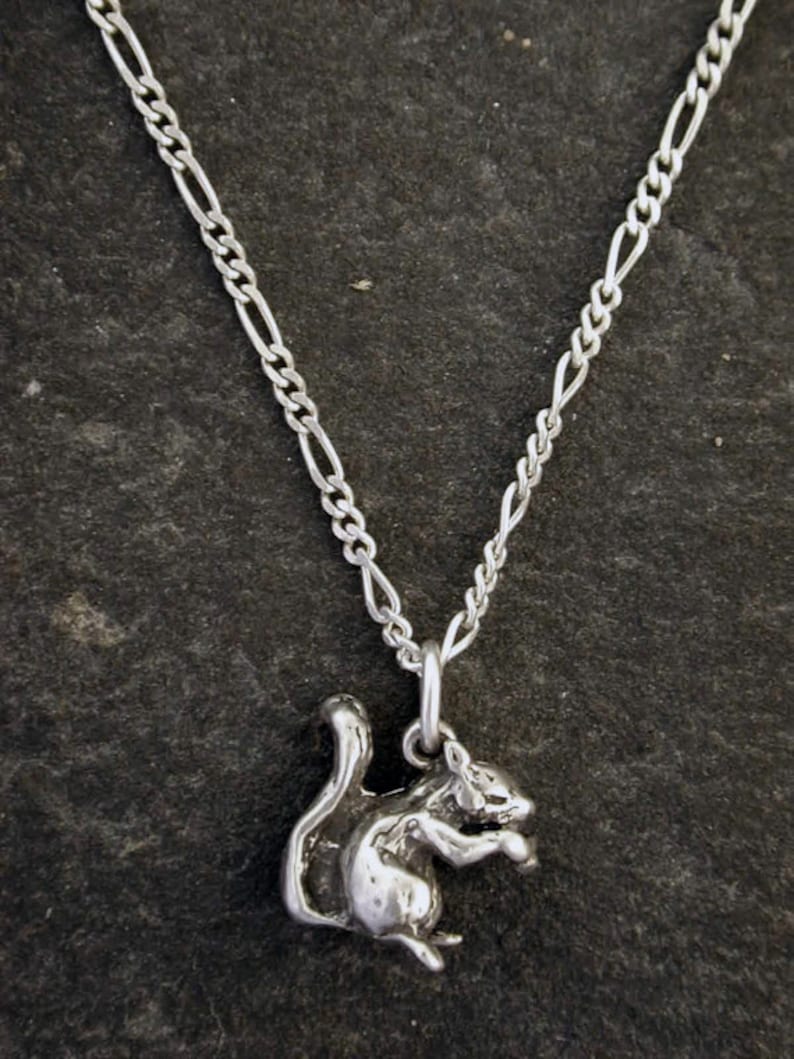 Sterling Silver Chipmunk Squirrel Pendant on Sterling Silver - Etsy