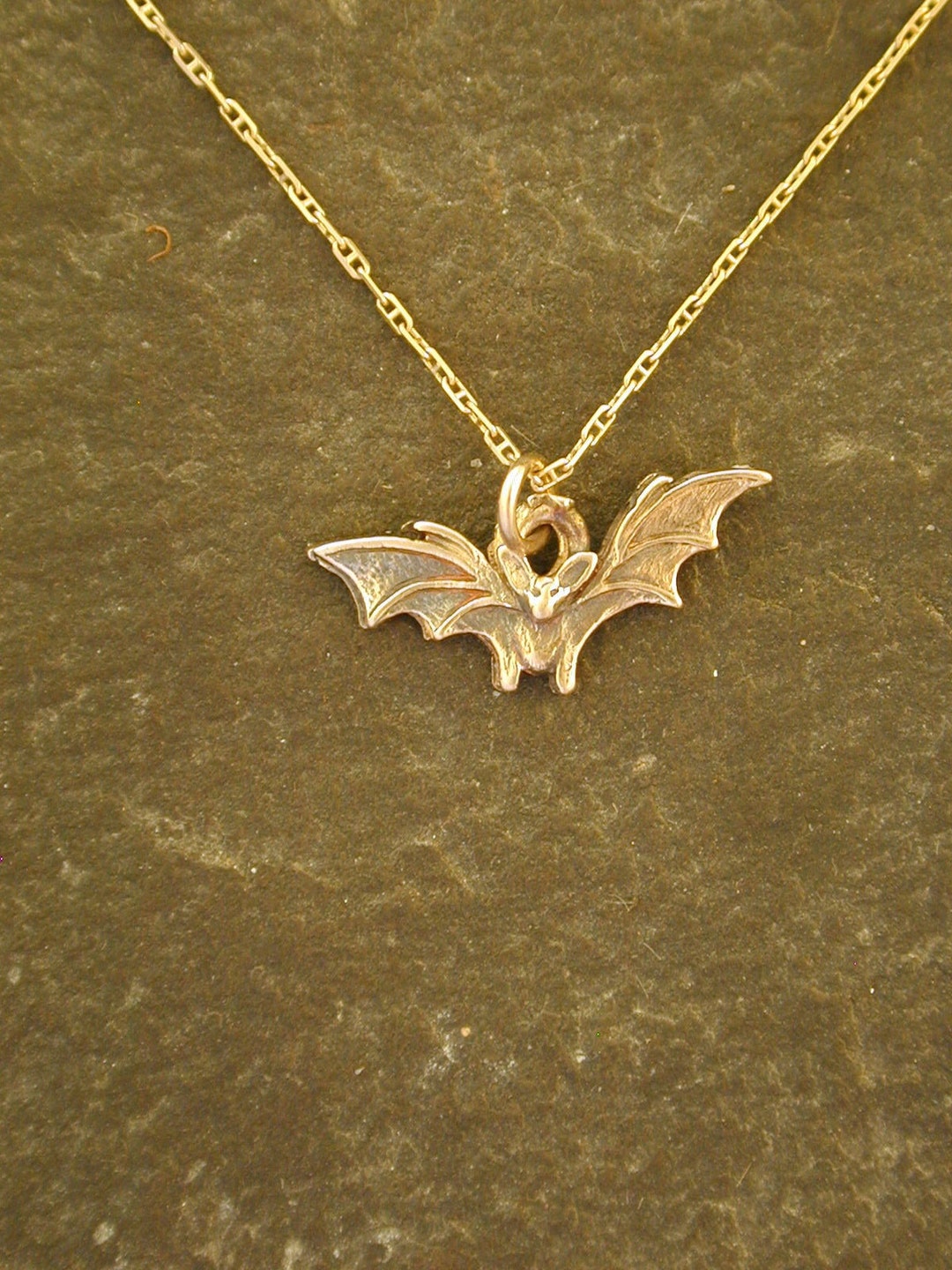 14K Gol Bat on a 14K Gold Chain - Etsy