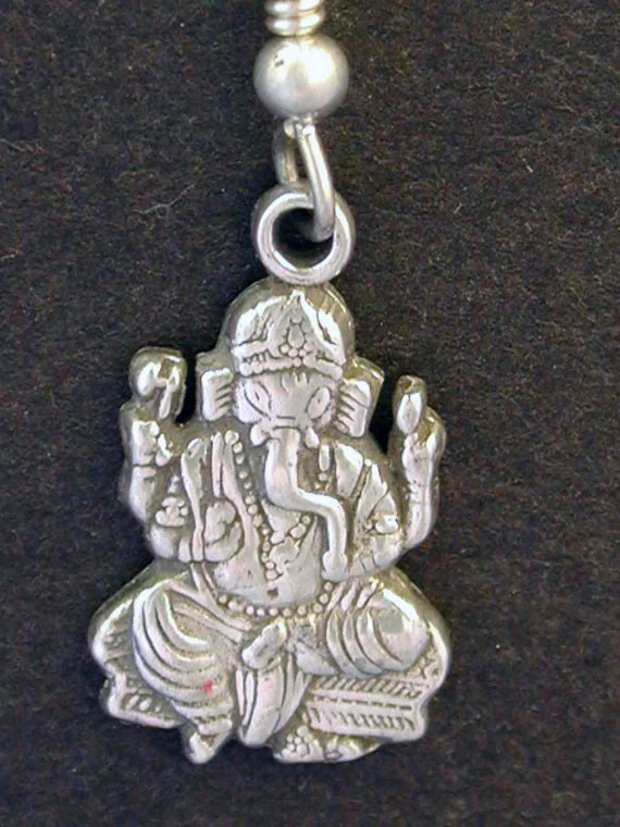 Sterling Silver Ganesha Elephant God Earrings on Heavy | Etsy