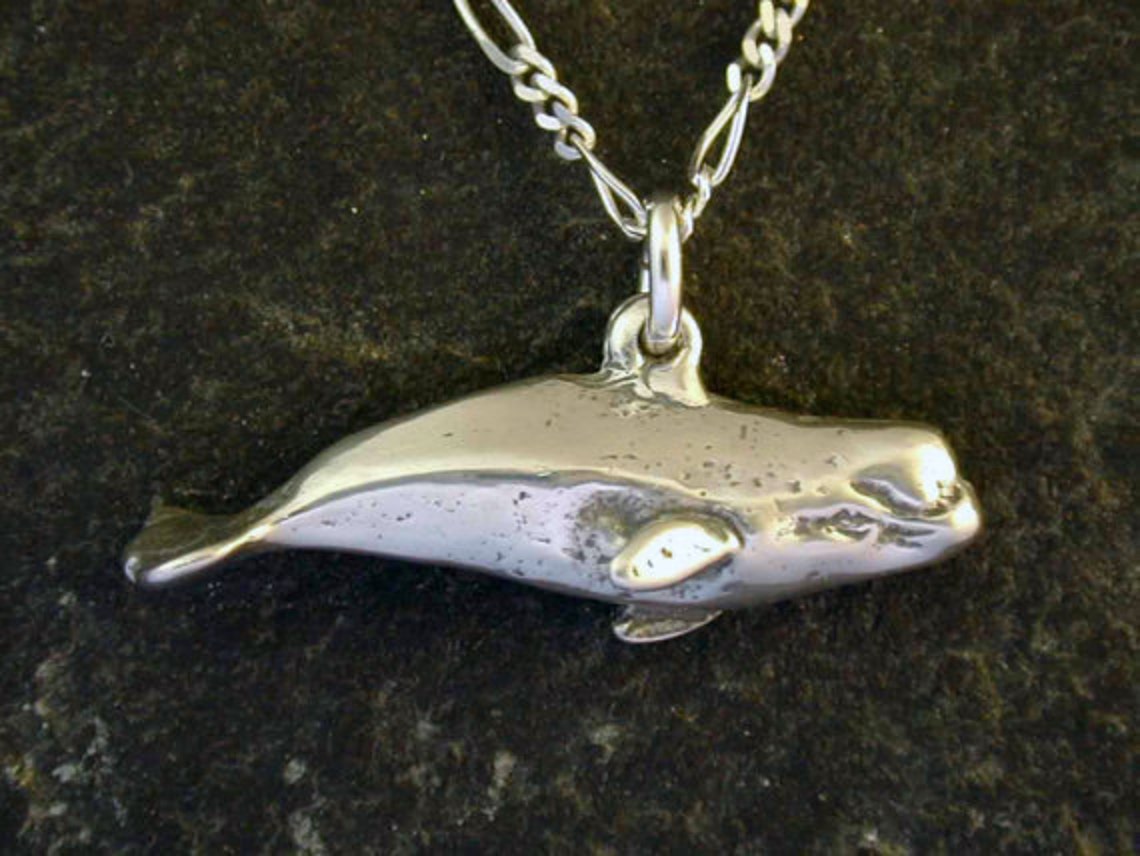 Sterling Silver Beluga Whale Pendant on Sterling Silver Chain. | Etsy