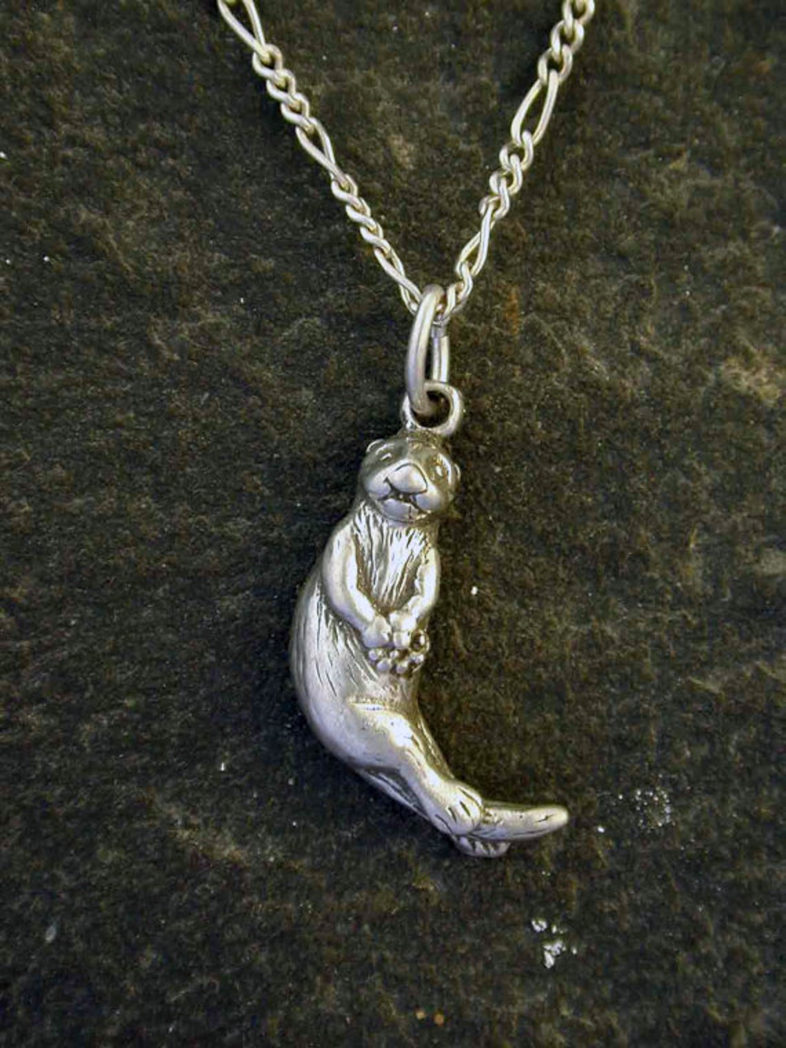 Sterling Silver Sea Otter Pendant on a Sterling Silver Chain - Etsy