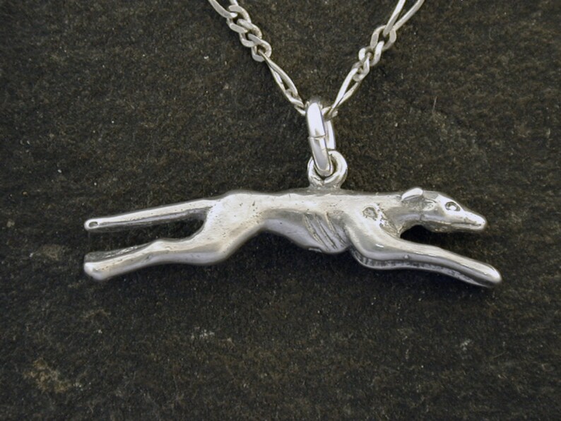 Sterling Silver Greyhound Dog Pendant on a Sterling Silver - Etsy