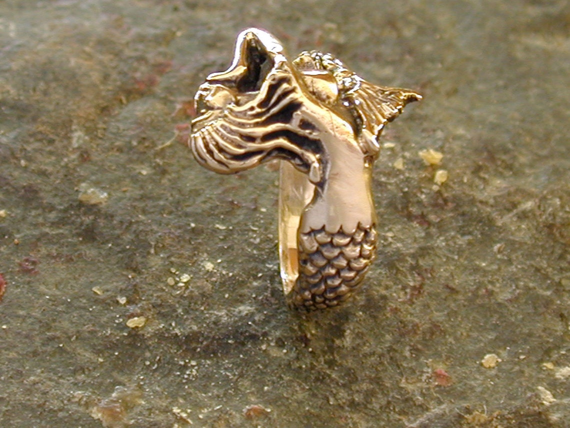 14K Gold Mermaid Ring | Etsy
