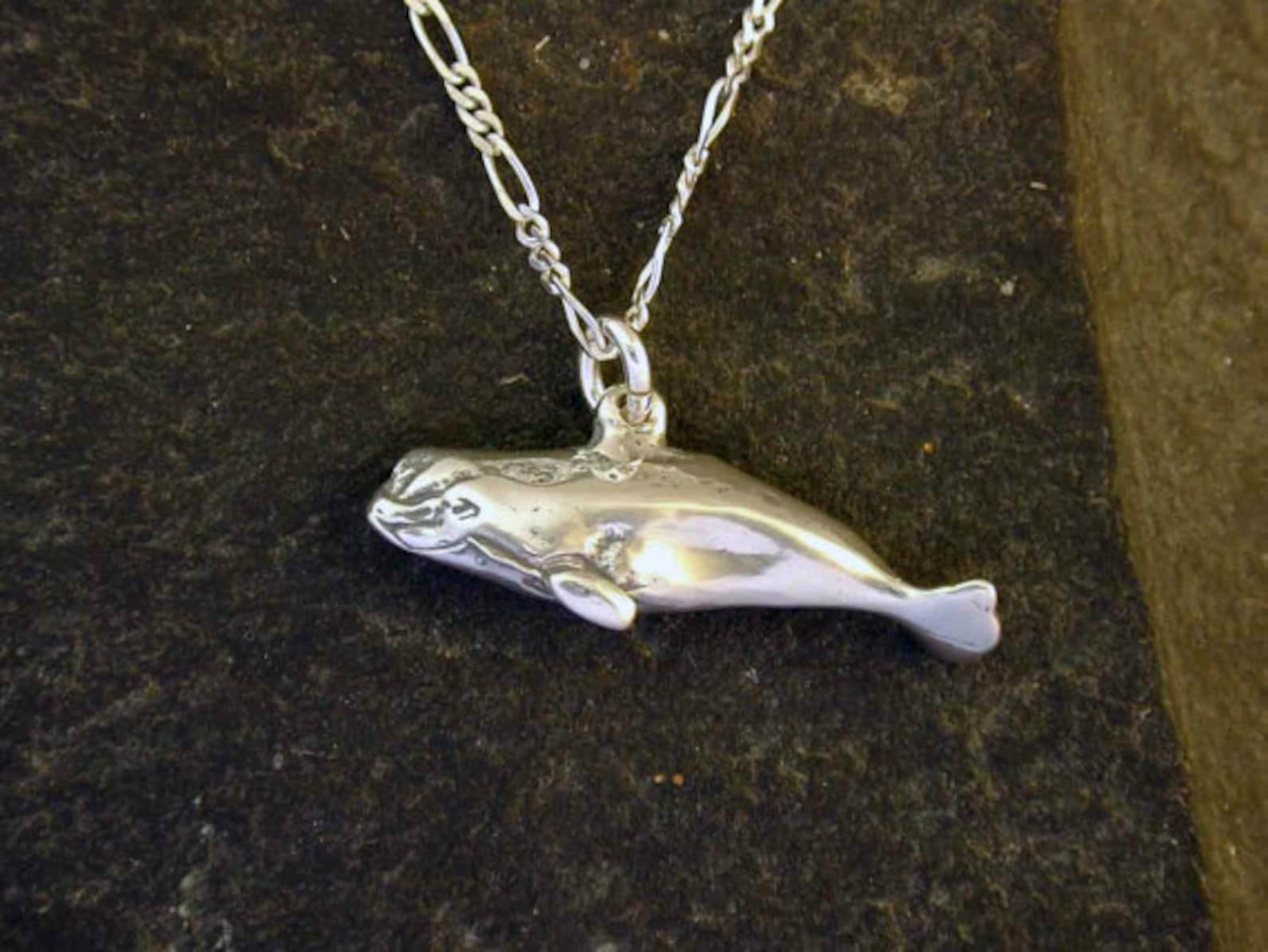 Sterling Silver Beluga Whale Pendant on Sterling Silver Chain. - Etsy