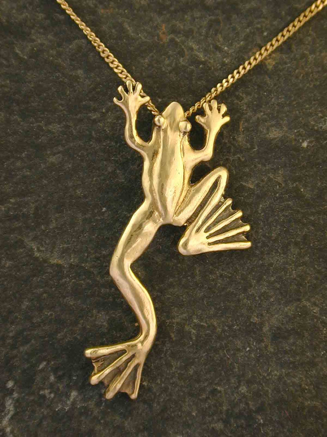 14K Gold Original Frog Pendant on a 14K Gold Chain - Etsy