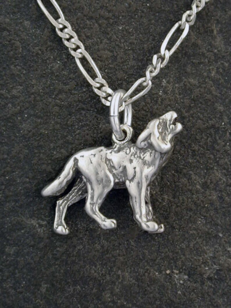 Sterling Silver Wolf on a Sterling Silver Chain | Etsy