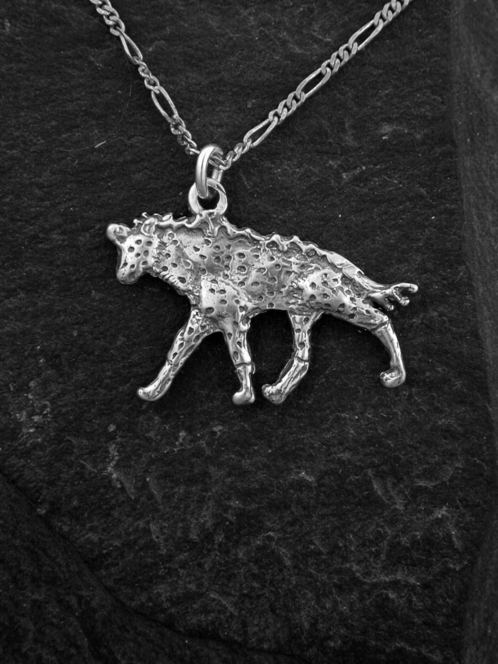 Sterling Silver Hyena Pendant on a Sterling Silver Chain - Etsy