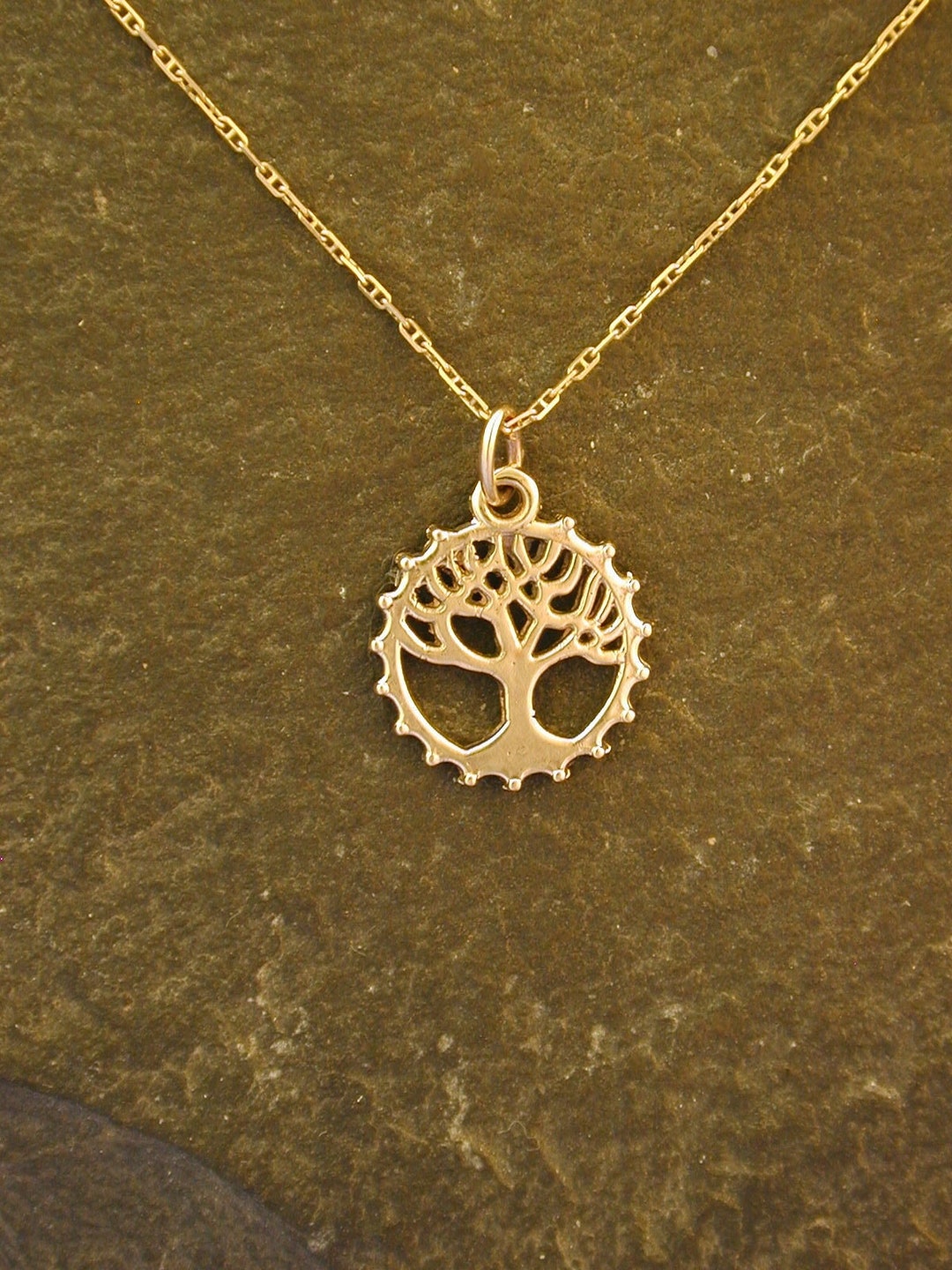14K Gold Celtic Tree of Life Pendant on a 14K Gold Chain - Etsy