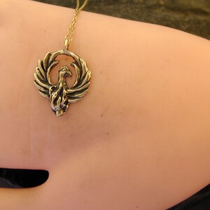 14K Gold Original Phoenix Pendant on a 14K Gold Chain. - Etsy