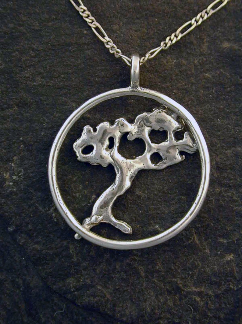 Sterling Silver Monterey Cypress Tree Pendant on a Sterling - Etsy