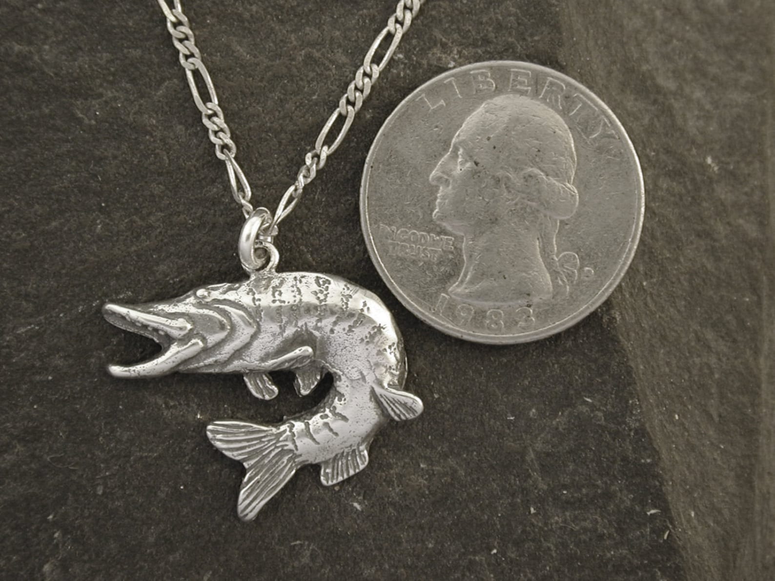 Sterling Silver Pike Fish Pendant on a Sterling Silver Chain - Etsy